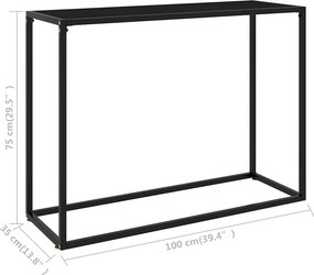 Konzolový stolek černý 100 x 35 x 75 cm tvrzené sklo 322812