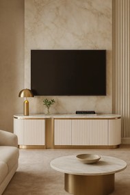 TV stolek Stilig ST916 200 cm mramor/ecru/zlatý