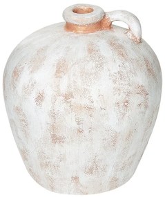 Pálená hlína Dekorativní váza 30 Bílá IPOH Beliani