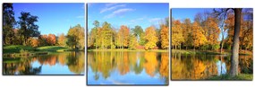 Obraz na plátně - Podzimní park - panoráma 5175E (90x30 cm)