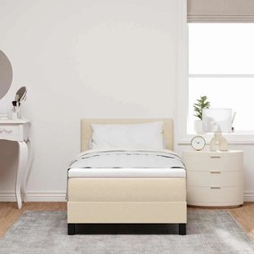 Postel s boxspringem s čelo Krémová 90 x 200 cm textil 3338662