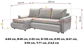 Casarredo - Komfort nábytek Rohová sedací souprava KONRADA ozkládací s úložným prostorem, Soft 17/Lawa 9 | Umístění rohu: roh na pravé straně