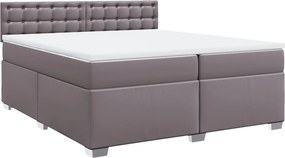 Box spring postel s matrací šedá 200x200 cm umělá kůže 3286138