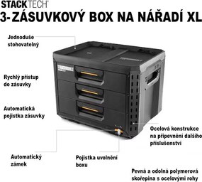 Toughbuilt | StackTech® - XL box na nářadí s 3zásuvkami