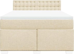 Box spring postel s matrací krémová 140x190 cm textil 3288202