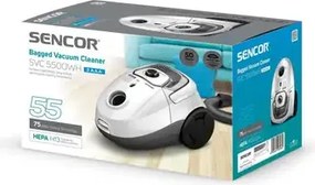 SENCOR SVC 5500WH bílá / Sáčkový vysavač / 700 W / 2L / 75 dB / 8m rád