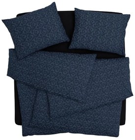 SCANquilt povlečení ART JERSEY tapestry tmavě modrá 140 x 220/70 x 90 cm