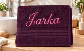 Bellatex Froté ručník proužek s výšivkou jména 50x100 cm Vínová