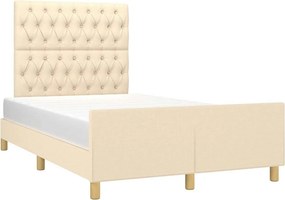 Rám postele bez matrace krémový 120 x 200 cm textil 3125289