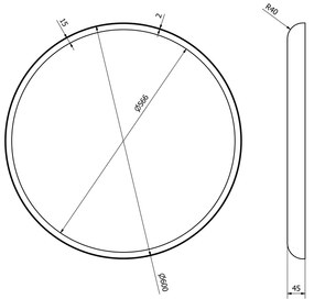 Sapho FLOAT kulaté zrcadlo s LED podsvícením ø 600mm, bílá - 22559