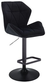 LuxuryForm DESIGN Barová židle MILANO MAX VELUR na černé kulaté podstavě - černá