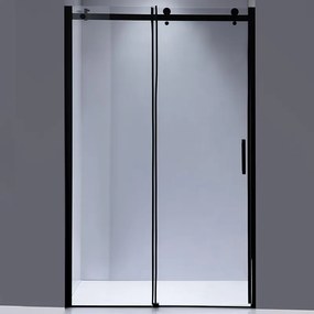 BPS-koupelny Posuvné sprchové dveře HYD-PD03B 100 černé/transparent pro instalaci do niky + vanička HYD-OSV-ST03A 100x80 bílá