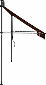 Ručně zatahovací markýza s LED světlem 350 cm oranžovo-hnědá 145881