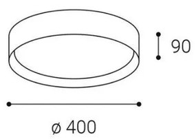 Led2 Stropní LED svítidlo MILA ø 40 cm, bílá Varianty: 3000K/4000K RF Control