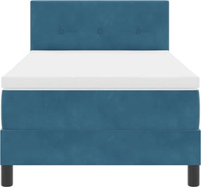 Postel s boxspringem s matrací Tmavě modrá 100 x 200 cm samet 3339156