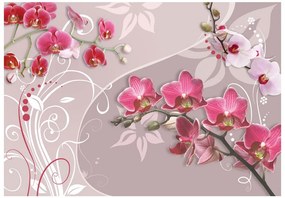 Fototapeta - Flight of pink orchids