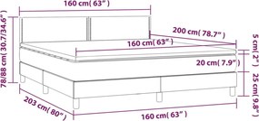 Box spring postel s matrací tmavě šedá 160x200 cm samet 3141252