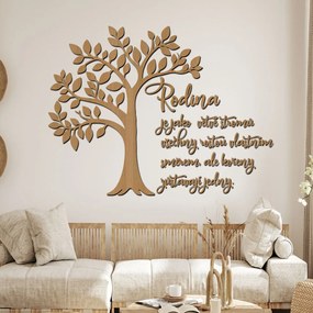 dřevo života Dřevěný strom Rodina jsou kořeny Rozměry (cm): 79x60, Barevný vzor: Bílá