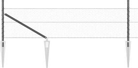 Hexagonální plot s podpěrou 100 x 0,5 m Ocel potažená PVC Šedá 3353296