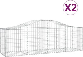 Klenuté gabionové koše 2 ks 200x50x60/80 cm pozinkované železo 3145598