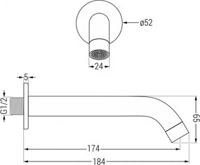 Mexen Kai DR70 podomítková vanová a sprchová souprava s dešťovou sprchou 25 cm, černá, 77602DR70251-70