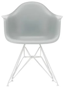 Eames Plastic Armchair DAR bíle lakovaná šedá černé na tvrdou podlahu Vitra