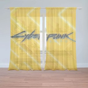 Sablio Záclony Cyberpunk 2077 Žlutý: 2ks 150x250cm