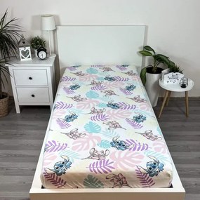 Jerry Fabrics Prostěradlo Lilo and Stitch Leaves 90x200x25 cm