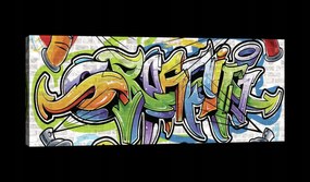 Obraz 145x45 Graffiti street-art městský obraz zářivý dynamický umění