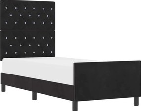 Postel s boxspringem s čelo Černá 80 x 200 cm samet 3344839