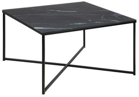 Čtvercový konferenční stolek v glamour stylu Mramor Černý MARIE