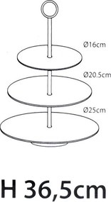 Stojan na cukroví, kovový, černý, O 25