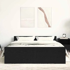 Rám postele bez matrace černý dub 120x200 cm kompozitní dřevo 3329318