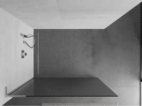Mexen Kioto L, sprchová zástěna Walk-In 80 x 200 cm, 8mm sklo s žebrovým vzorem, chromový profil, 800-080-103-01-09