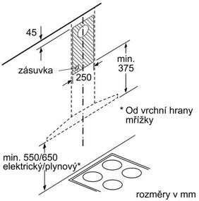 Bosch DWQ66DM50 Komínový odsavač par