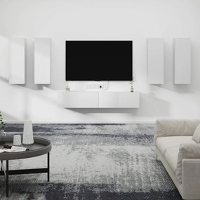 6dílný set TV skříněk bílý kompozitní dřevo 3114342