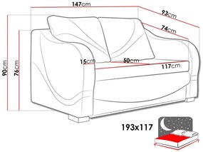 Pohovka LOWELL - hnědá ekokůže / béžová