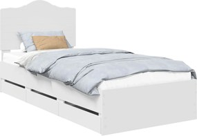 Rám postele se zásuvkou Bílý 90 x 200 cm Inženýrské dřevo 3413450
