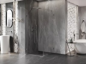 Mexen Lunar-B L sklápěcí sprchový kout levý 70 x 70 cm, čiré sklo, broušená ocel, 832L-070-070-97-00-L