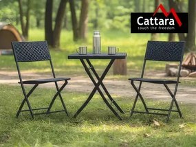 Cattara GRADO 2+1 / Kempingový set stůl a židle / PE ratan / kov / nos