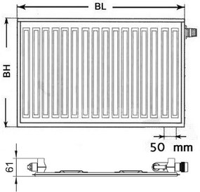 Kermi Therm X2 Profil-V deskový radiátor 10 600 / 400 FTV100600401R1K