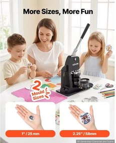 Stroj na výrobu knoflíků, více velikostí Sada na vysekávání odznaků 1+5,7 cm