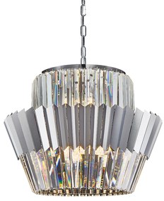 Lustr Donna, 1x křišťálové/chromové kovové stínítko, (fi 55cm), ch