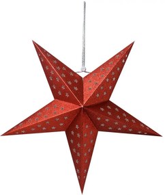 Červená závěsná vánoční papírová hvězda S - 30*10*30 cm