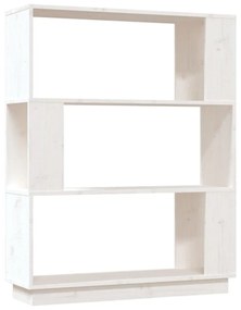 vidaXL Knihovna / dělicí stěna bílá 80 x 25 x 101 cm masivní borovice