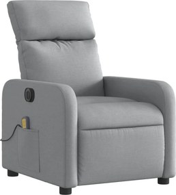 Elektrické masážní polohovací křeslo světle šedé textil 3206690