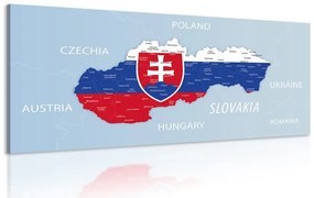 Obraz mapa Slovenska se státním znakem a okolními státy