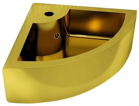 Umyvadlo s přepadem - keramika - zlaté | 45x32x12,5 cm