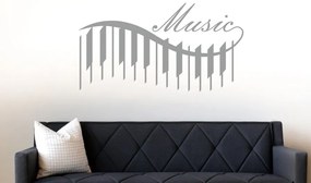 WALLVINIL Samolepky na zeď - Music piano Barva: Zelená tmavá, Velikost: 110x60 cm