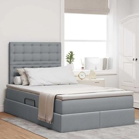 Postel s úložným prostorem a matrací Světle šedá 120 x 200 cm 3371898